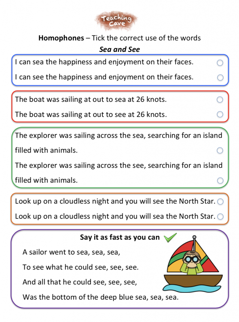 sea and see - TeachingCave.com - TeachingCave.com