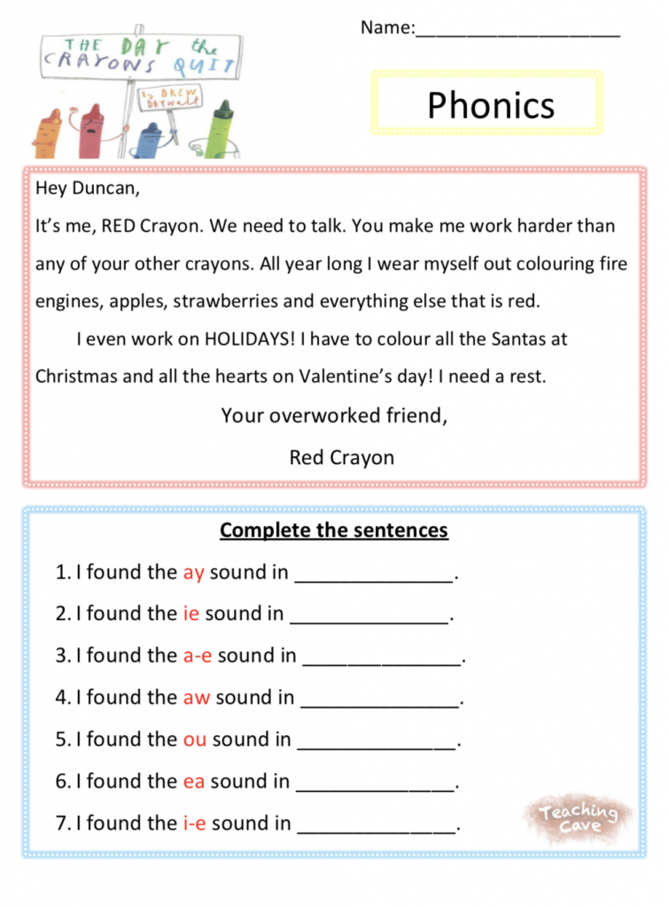 Phonics 1 red - TeachingCave.com - TeachingCave.com