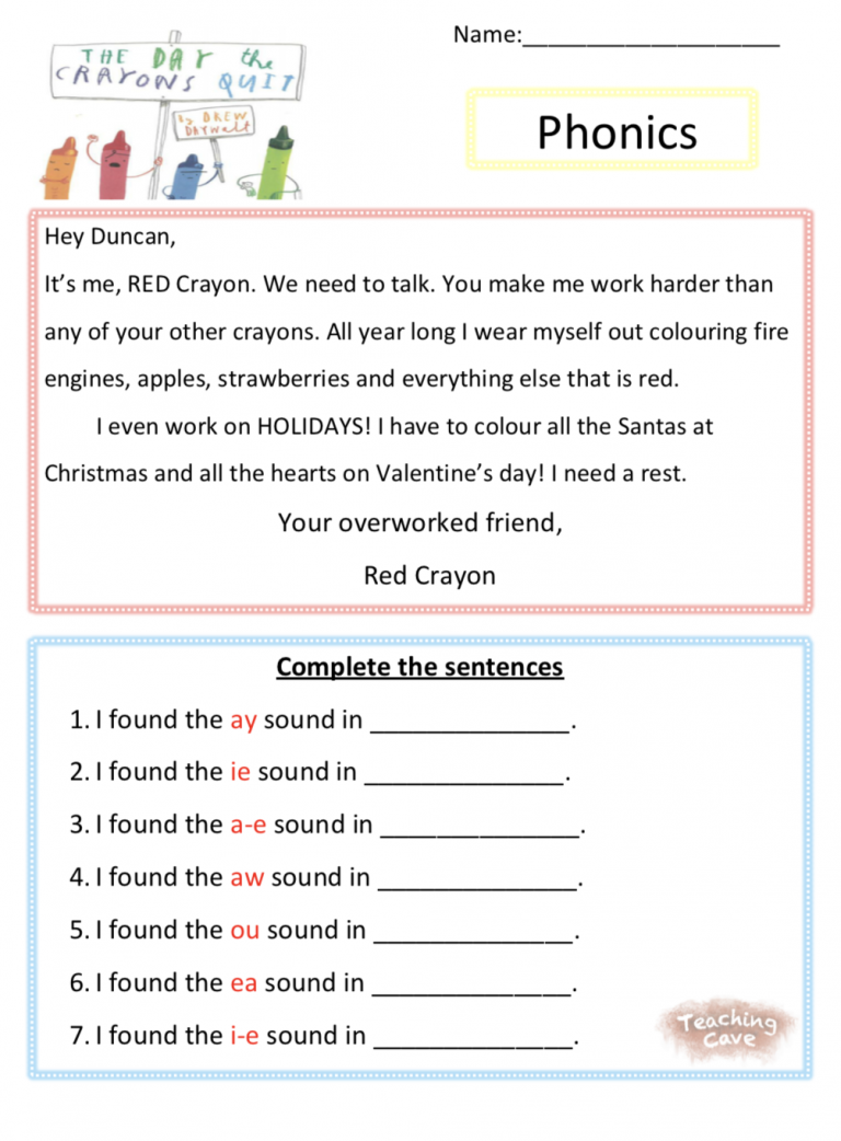 Phonics 1 red - TeachingCave.com - TeachingCave.com